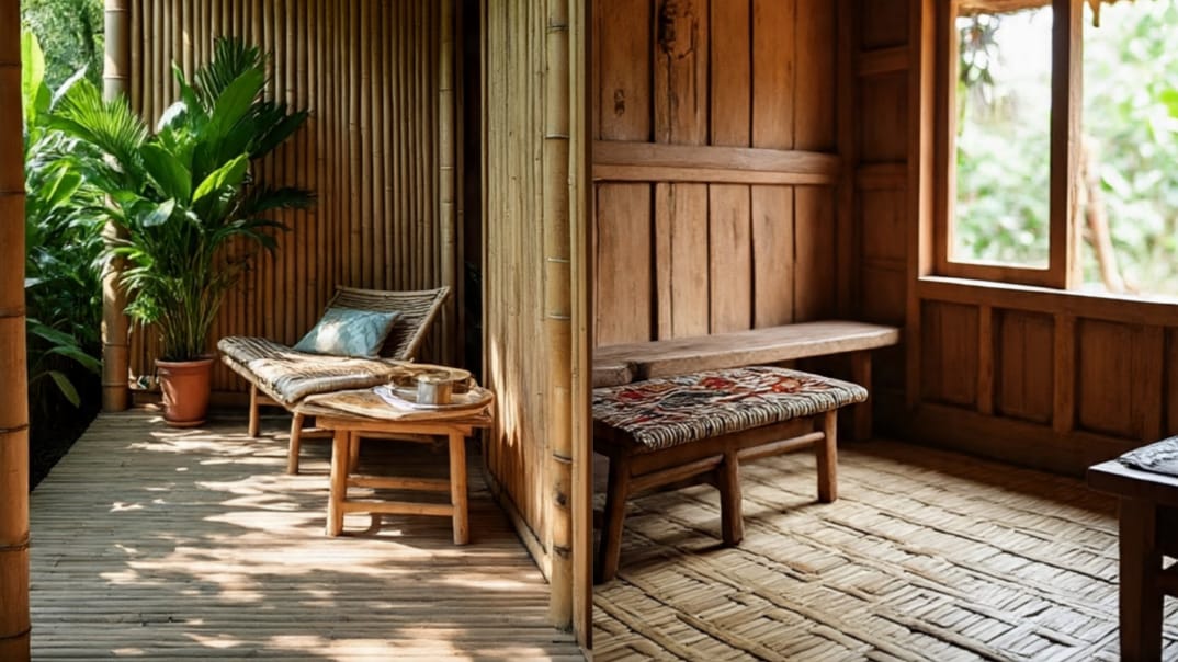5 Inspirasi Teras Rumah dengan Bambu yang Sejuk dan Estetis
